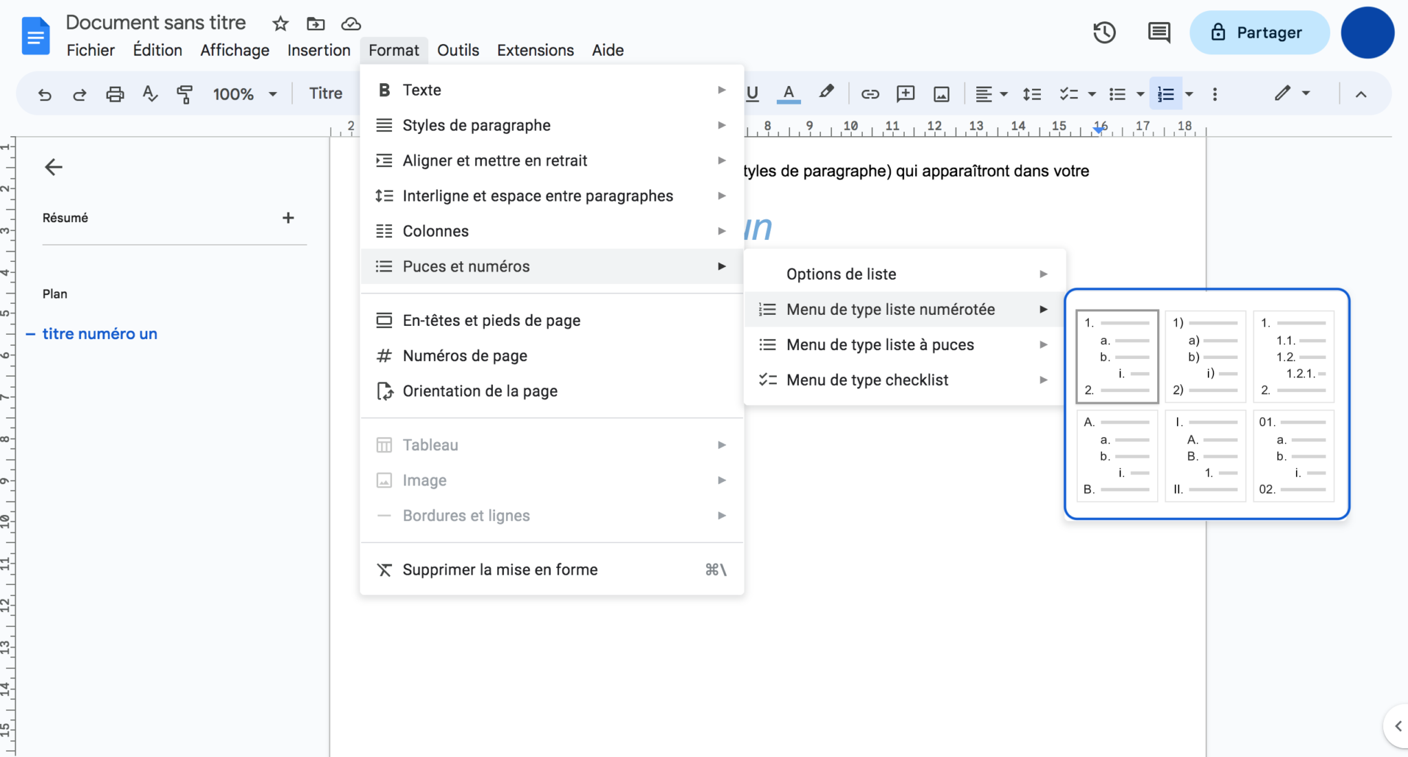 Google Docs: sommaire automatique pour faciliter la navigation