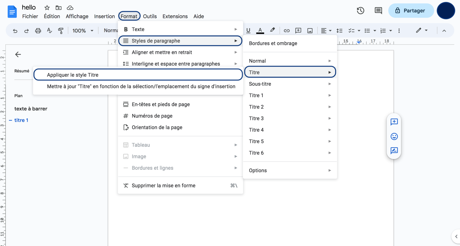 Faire un sommaire efficace sur Google Docs