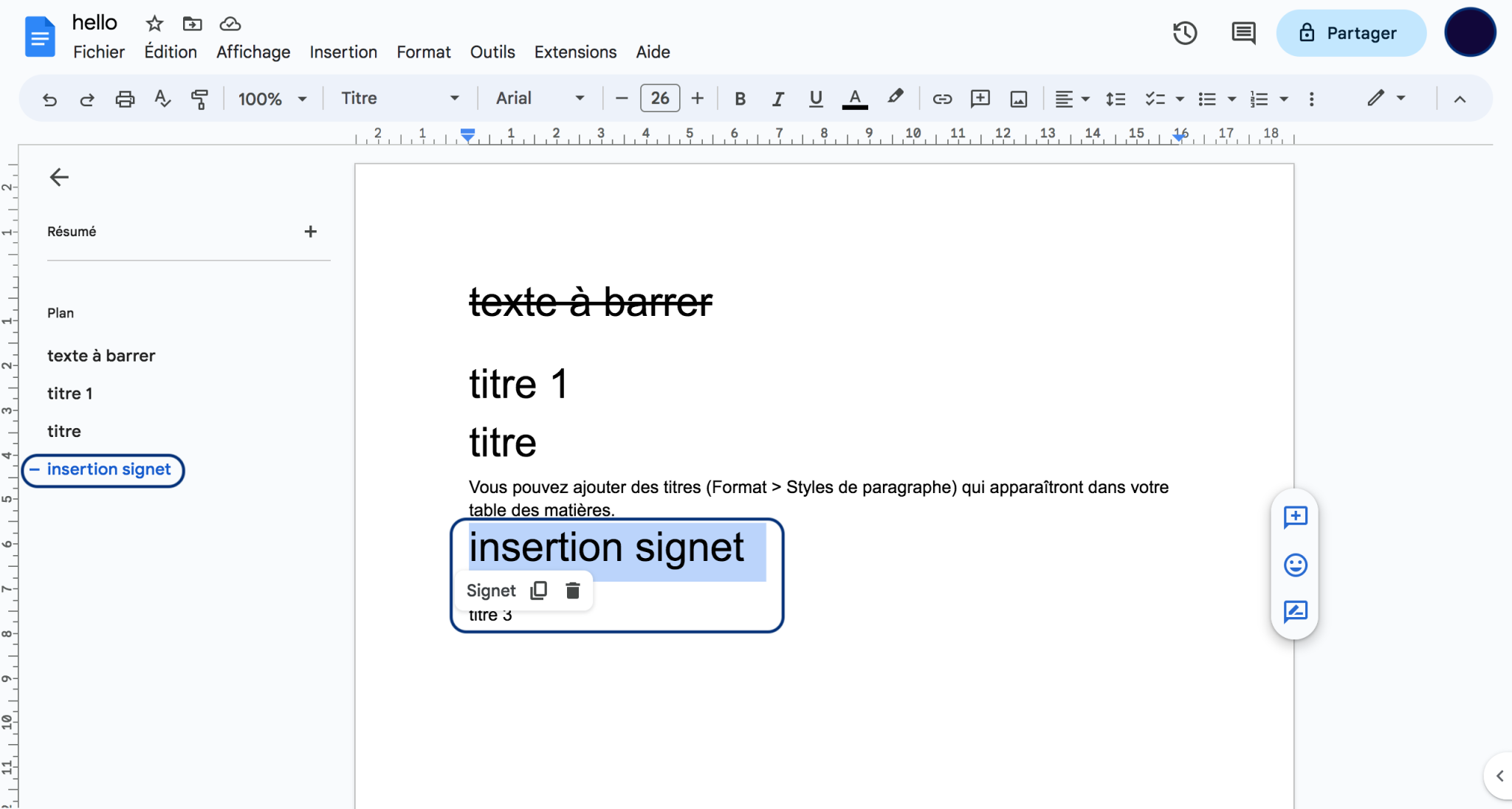 Faire un sommaire efficace sur Google Docs