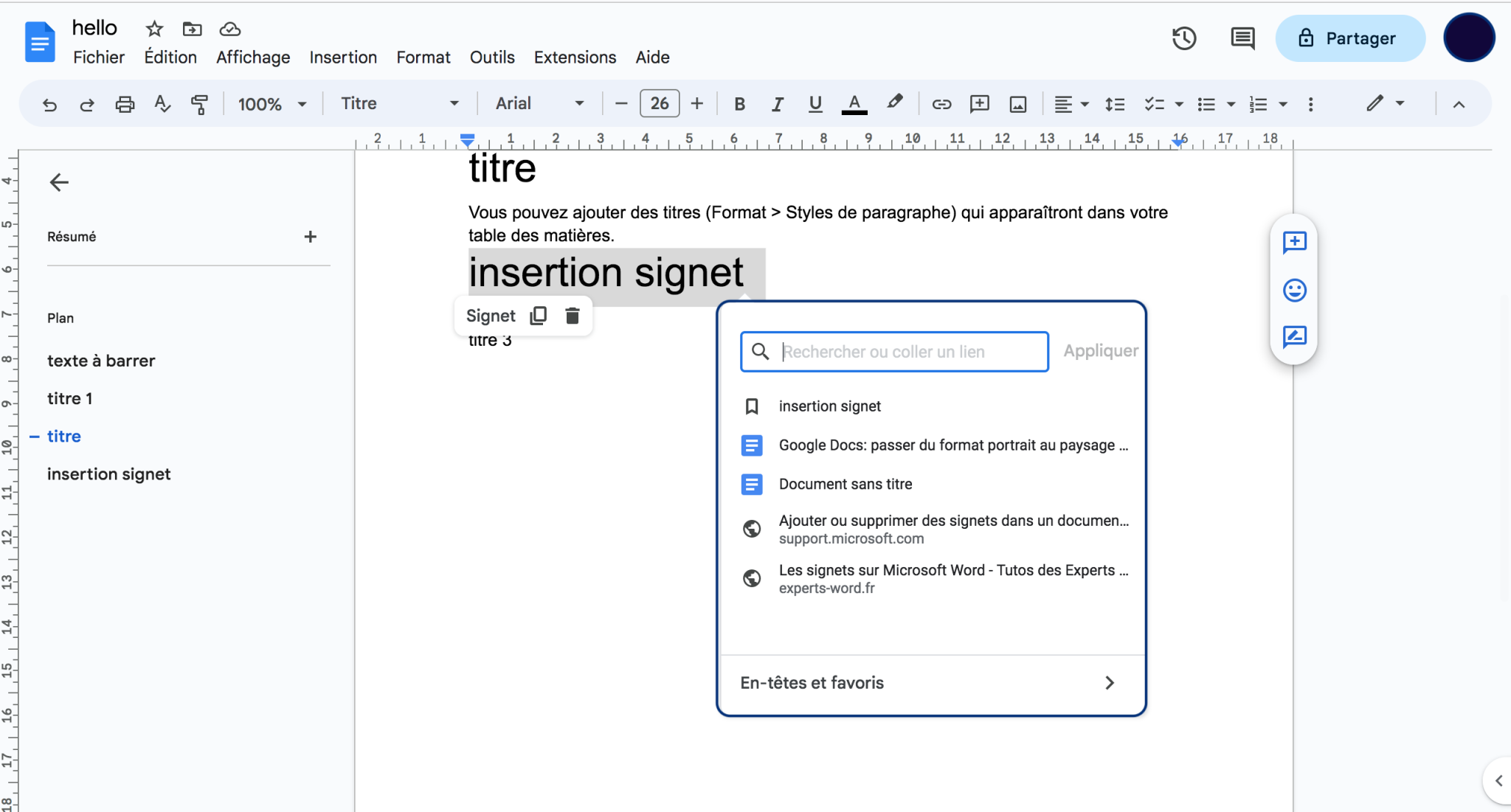 Faire un sommaire efficace sur Google Docs